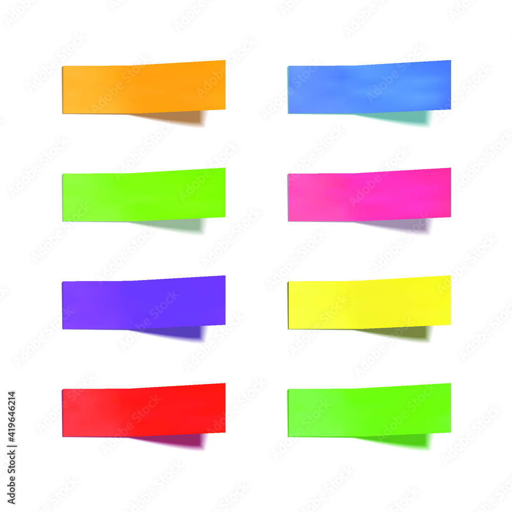 Vector blank colorful stickers, sticky notes set isolated on white ...