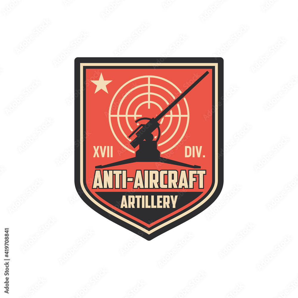 Stockvector Anti aircraft artillery isolated military chevron with ...