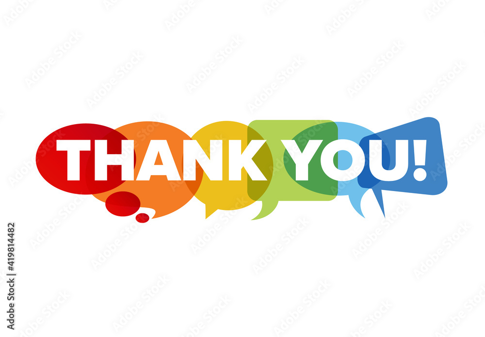 Thank you lettering template made from speech bubble Stock Vector ...