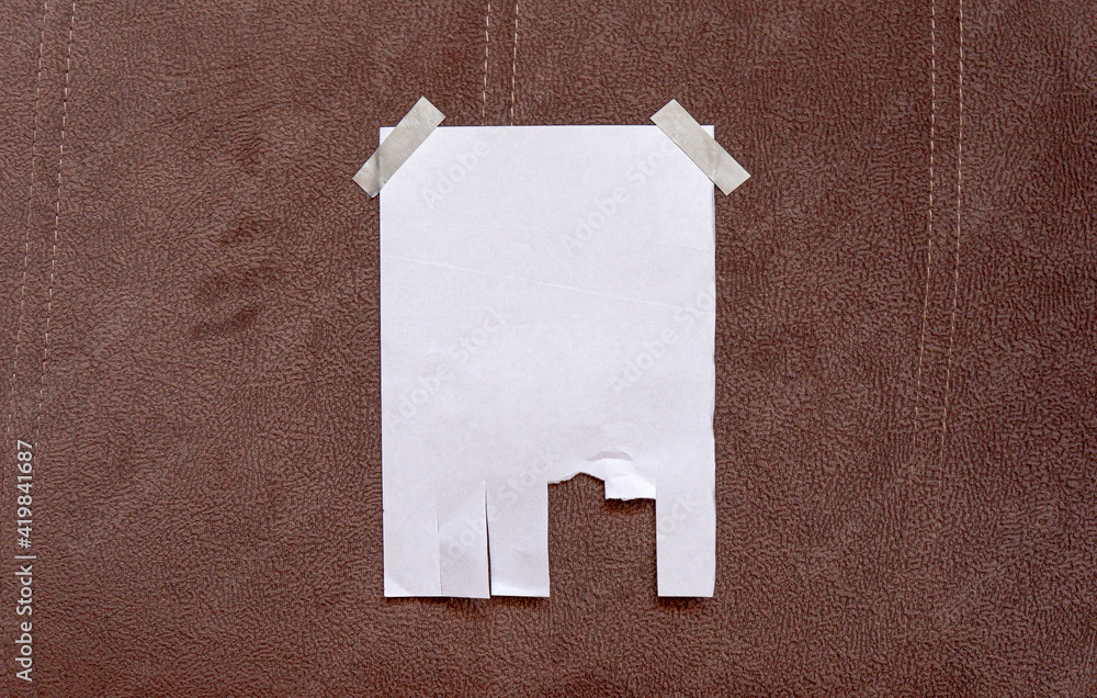 Tear off paper on wall. Mock up template. Street paper ad or ...