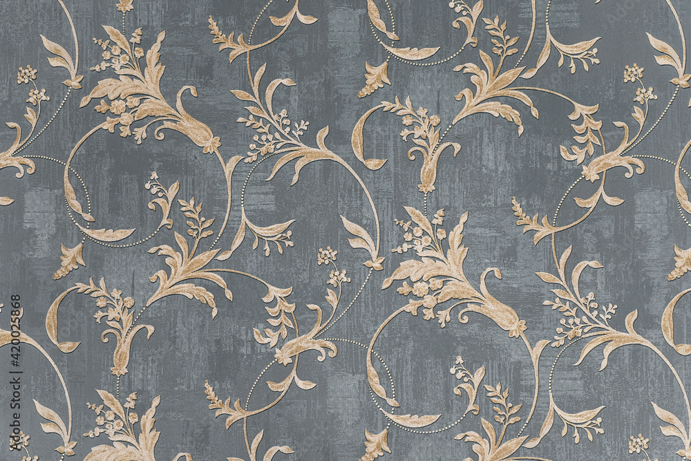 Foto Floral old retro vintage ornament wallpaper on background. Cute ornament floral pattern ...