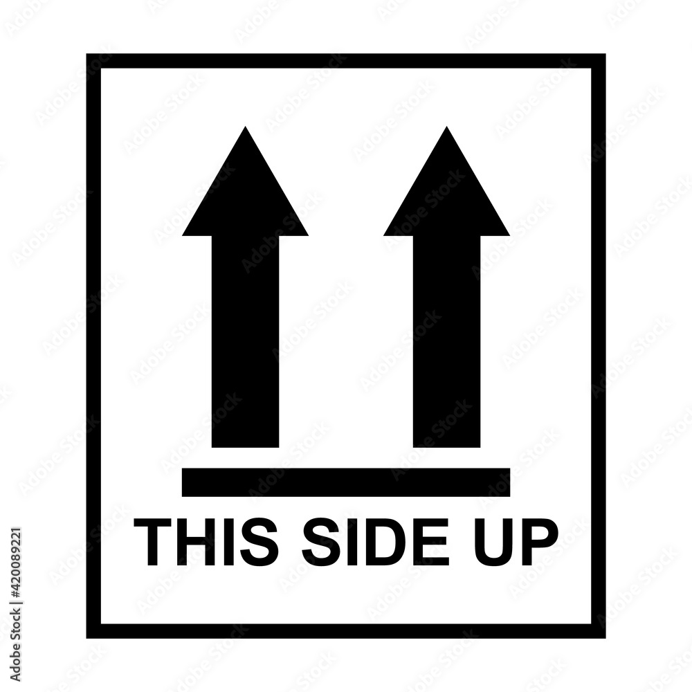 This side up flat icon isolated on white background. Package symbol ...