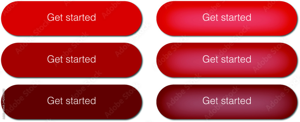 Get started buttons with shadow. Website button. Simple modern concept ...