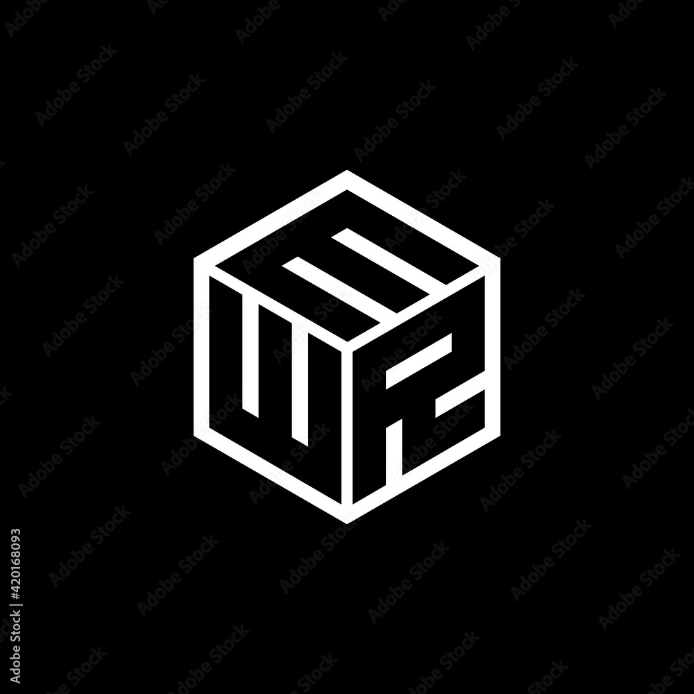 WRM letter logo design with black background in illustrator, cube logo ...
