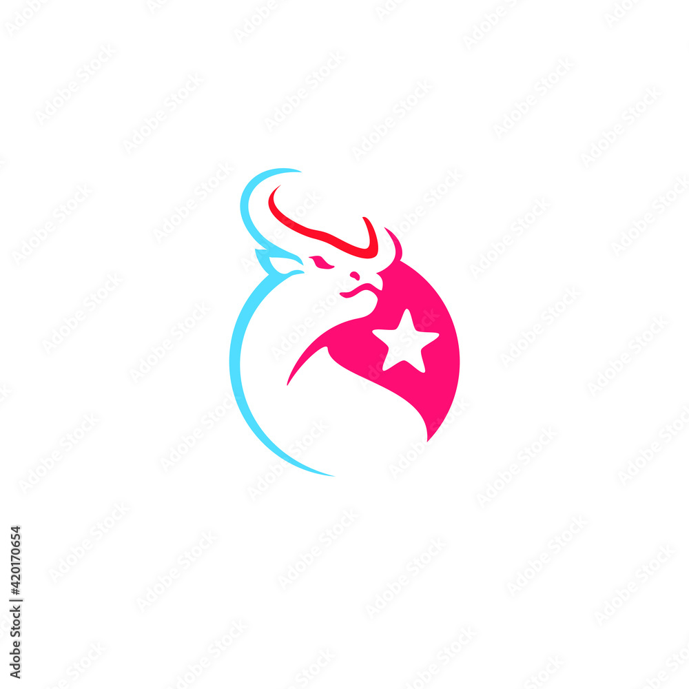 Bull logo vector illustration design, creative and simple design, can ...