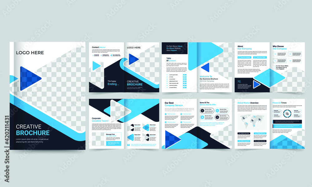 Business Brochure layout design with cover page for brochures, flyers ...