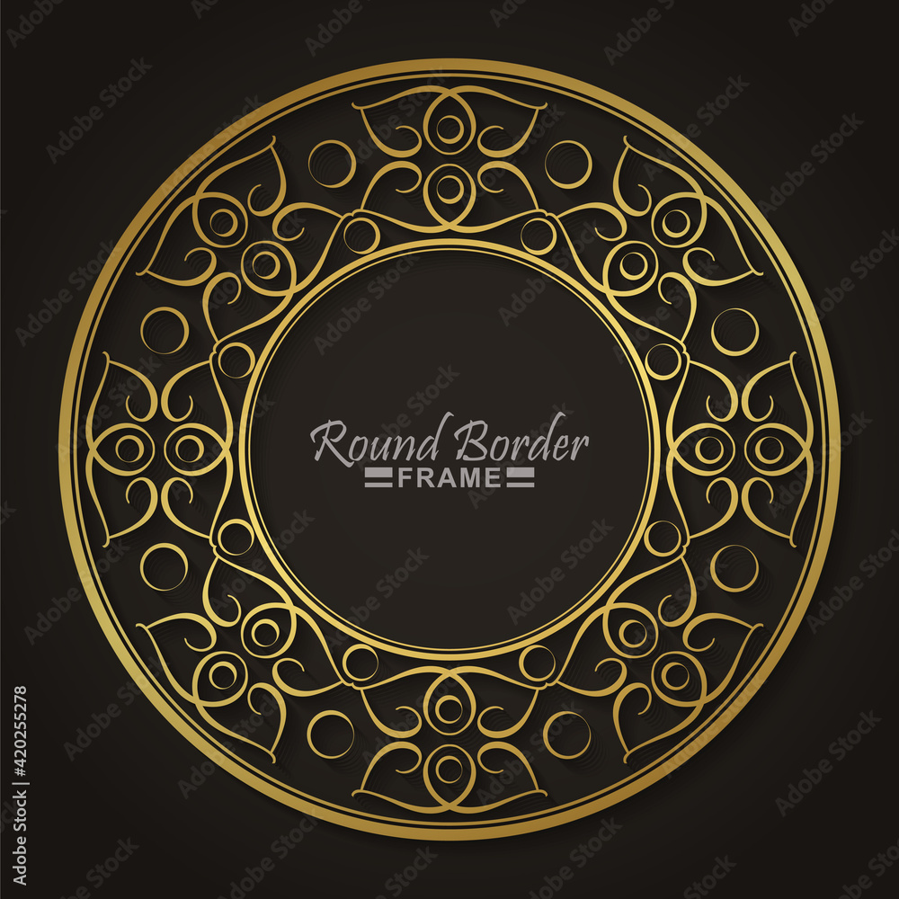 Luxury round border frame design Stock Vector | Adobe Stock
