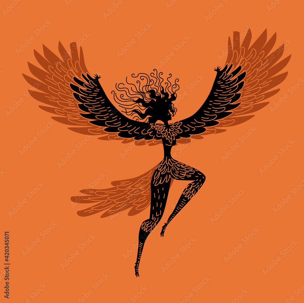 greek mythology harpy monster woman Stock Vector | Adobe Stock