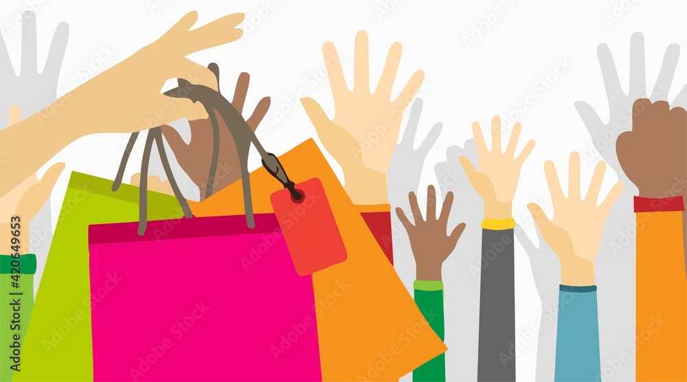 hand symbol commemorating consumer rights day Stock Vector | Adobe Stock