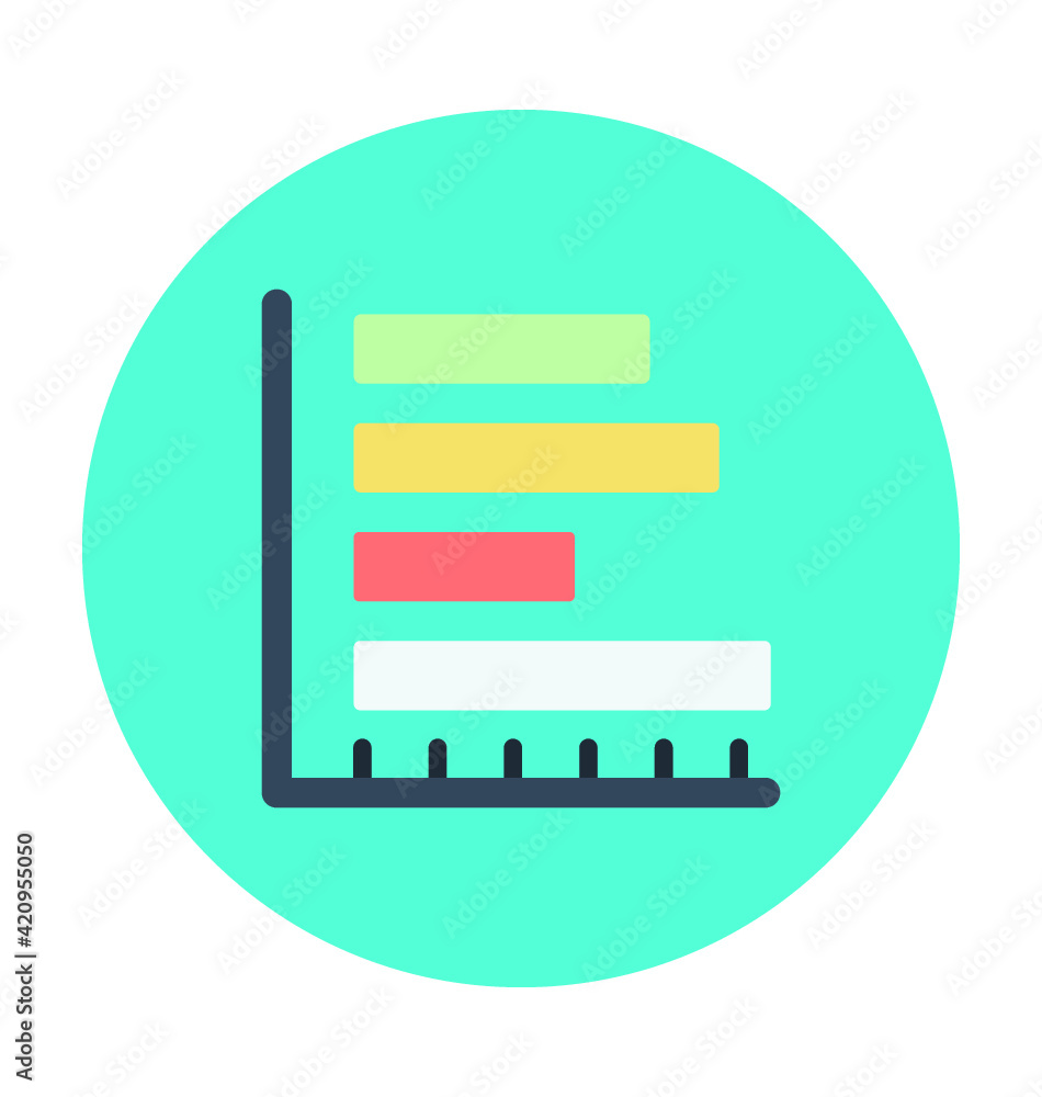 Horizontal Chart Colored Vector Icons Stock Vector | Adobe Stock