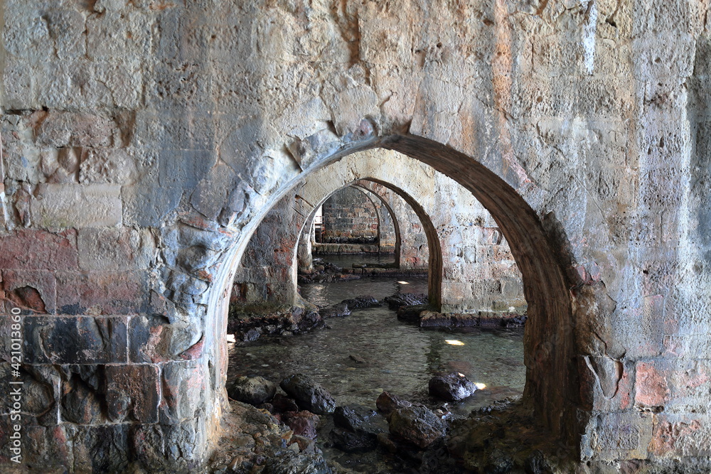 Inside the medieval shipyard. Sailing aka pirate ships around the ...