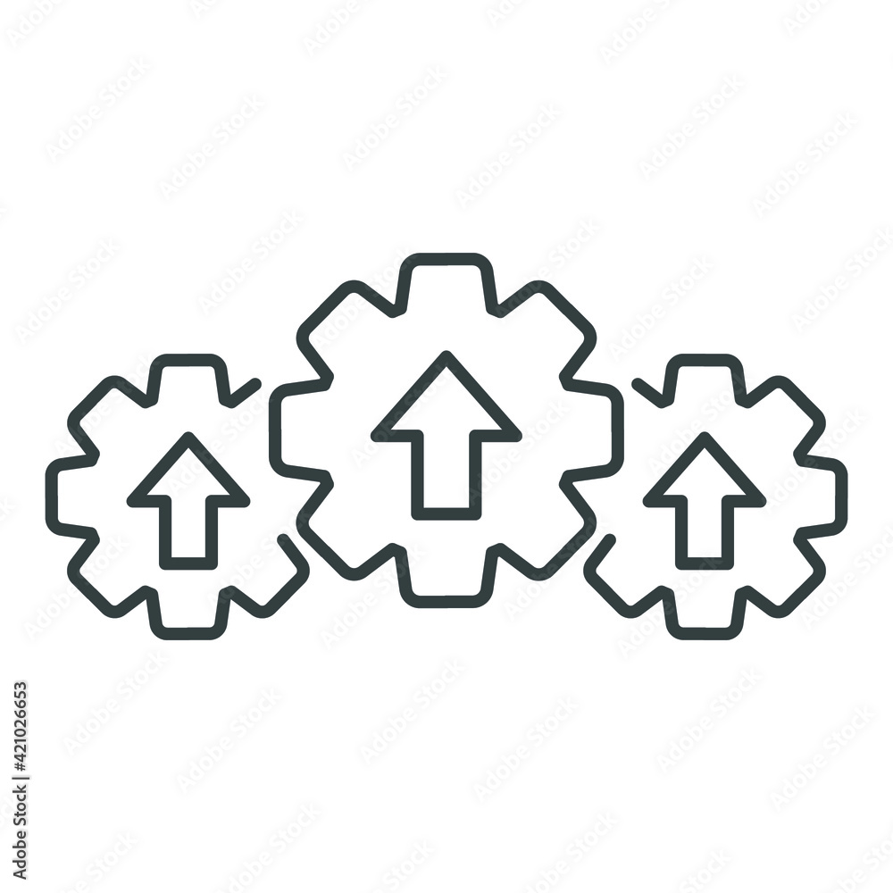 Operational excellence line icon. Simple outline style symbol. Optimize ...