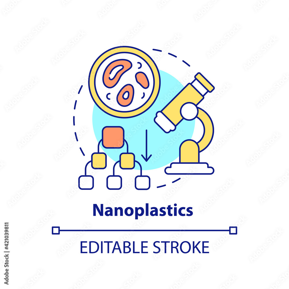 Vector de Stock Nanoplastics concept icon. Ecology idea thin line ...