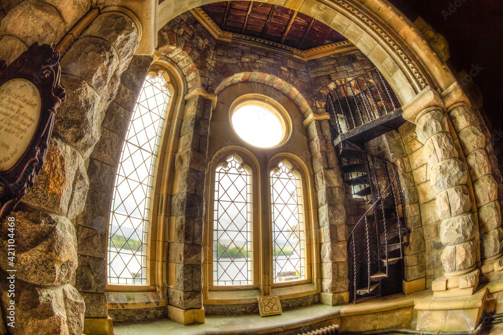 Argyll, Scotland, United Kingdom - June 1, 2015: circular arches of ...