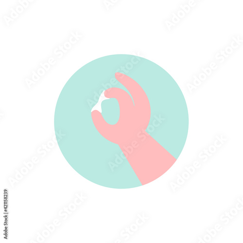 Vaginal discharge icon. Woman examines discharge. Flat vector ...