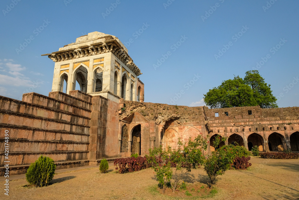 Ashrafi Mahal in Mandu, Madhya Pradesh, India. It was originally build ...