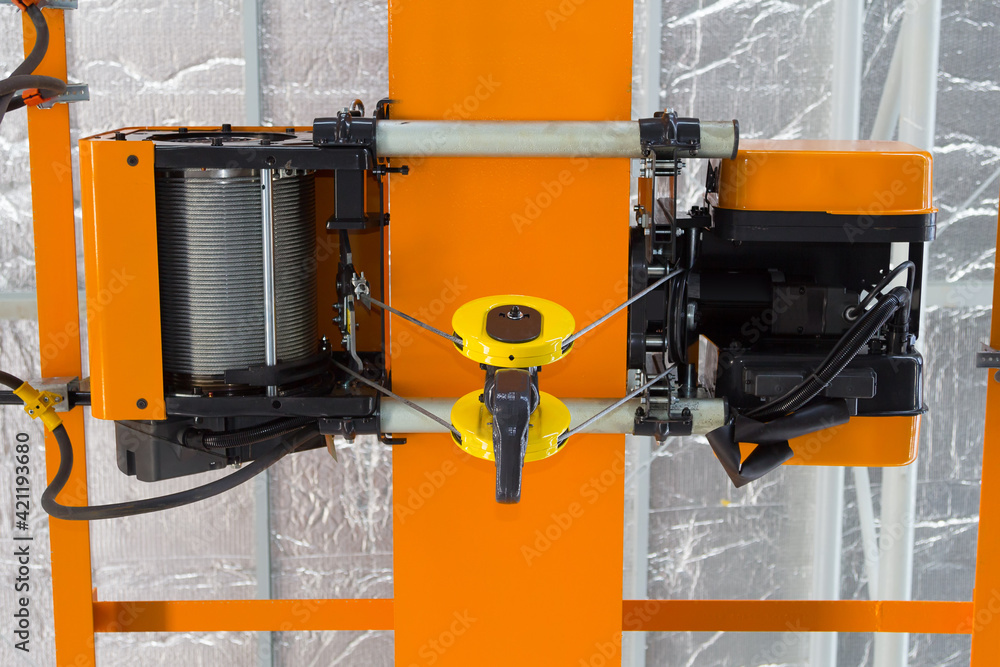 Overhead crane inside factory or warehouse. That industrial machinery ...