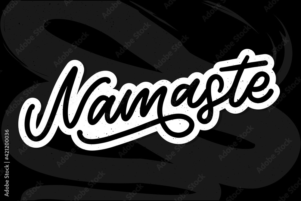 Hand drawn Namaste lettering. Indian greeting, Hello in Hindi. Stylish ...