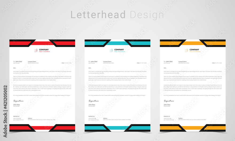 letterhead design, General business letterhead template Stock Vector ...