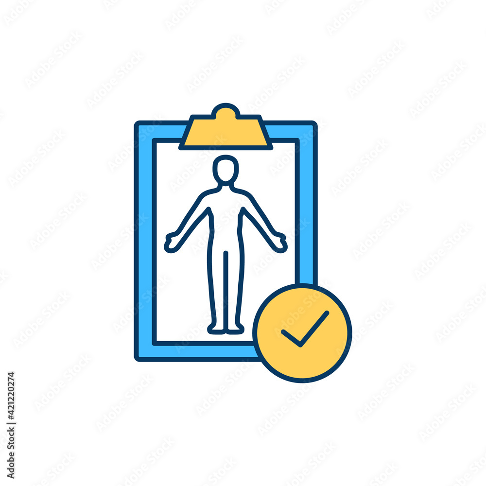 Full body screening RGB color icon. Whole-body diagnostic scans ...