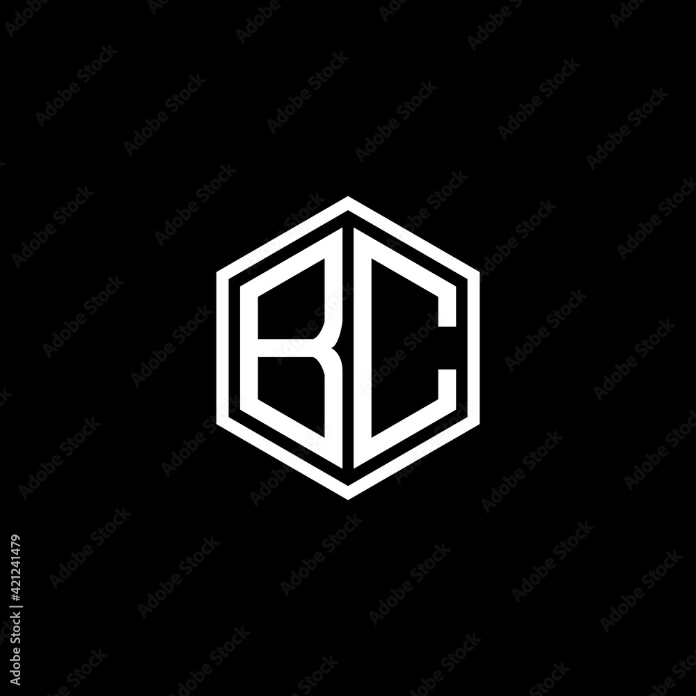 BC letter icon design on black background. Creative letter BC/B C logo ...