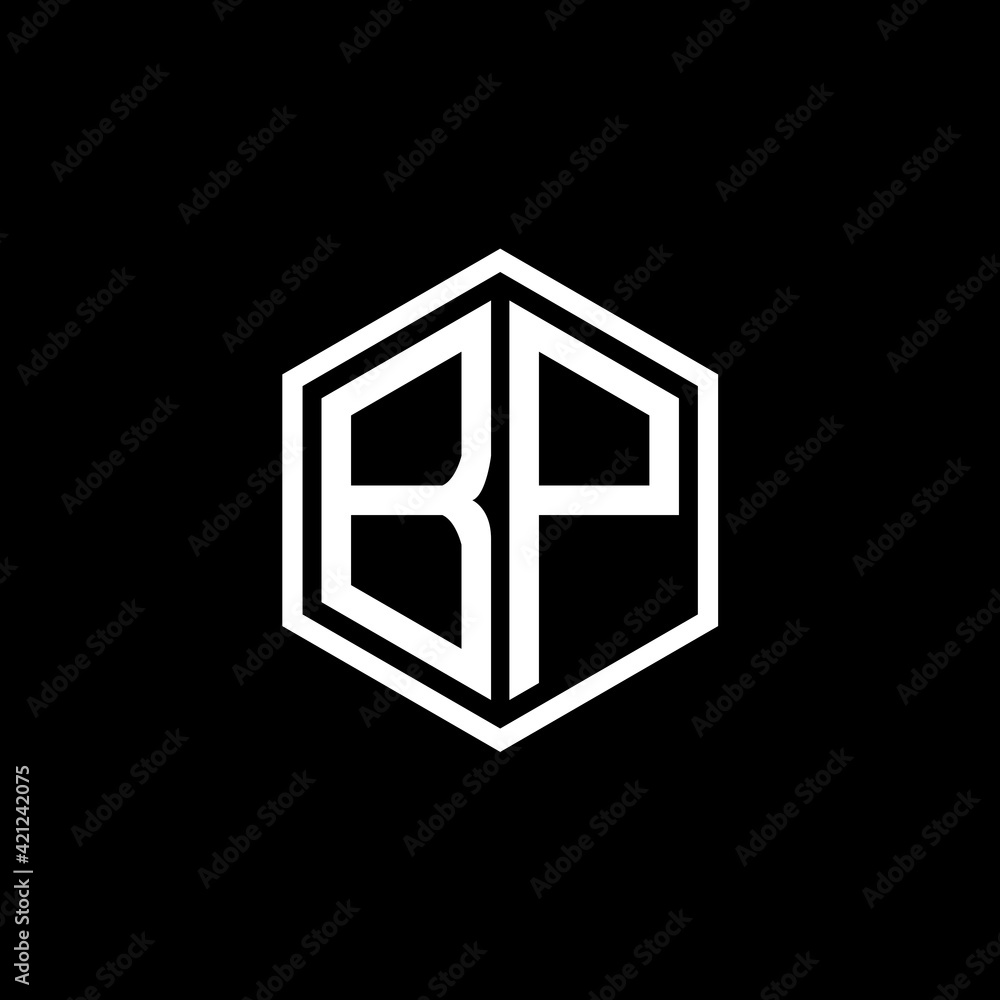 BP letter icon design on black background. Creative letter BP/B P logo ...