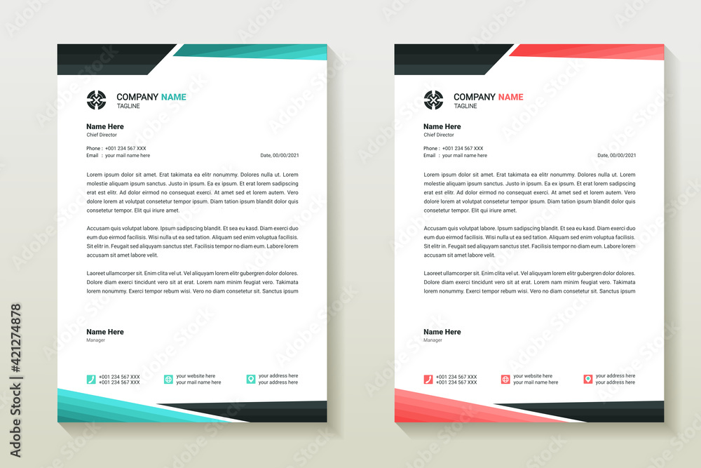 Letterhead design template. Creative and clean modern business ...