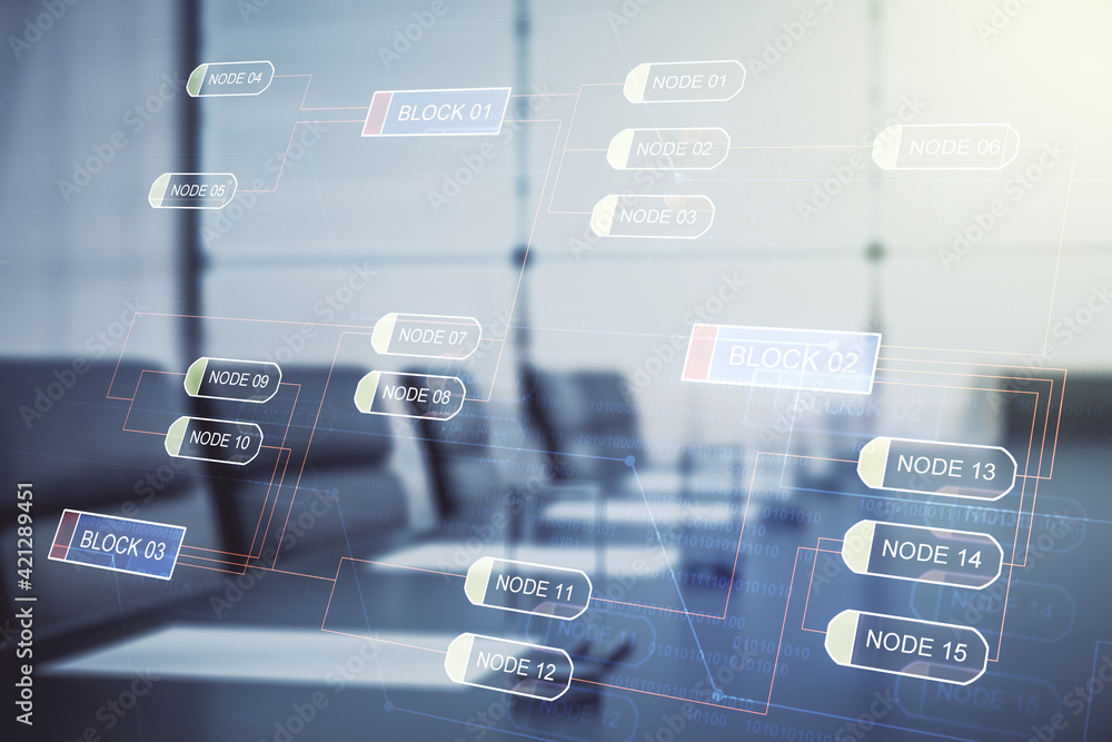 Multi exposure of abstract creative coding sketch on a modern ...