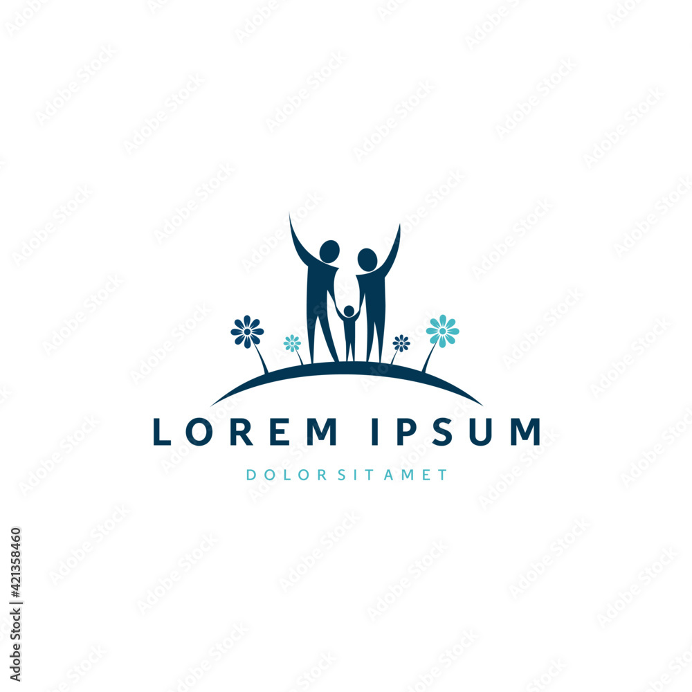 happy family logo design modern templates Stock Vector | Adobe Stock