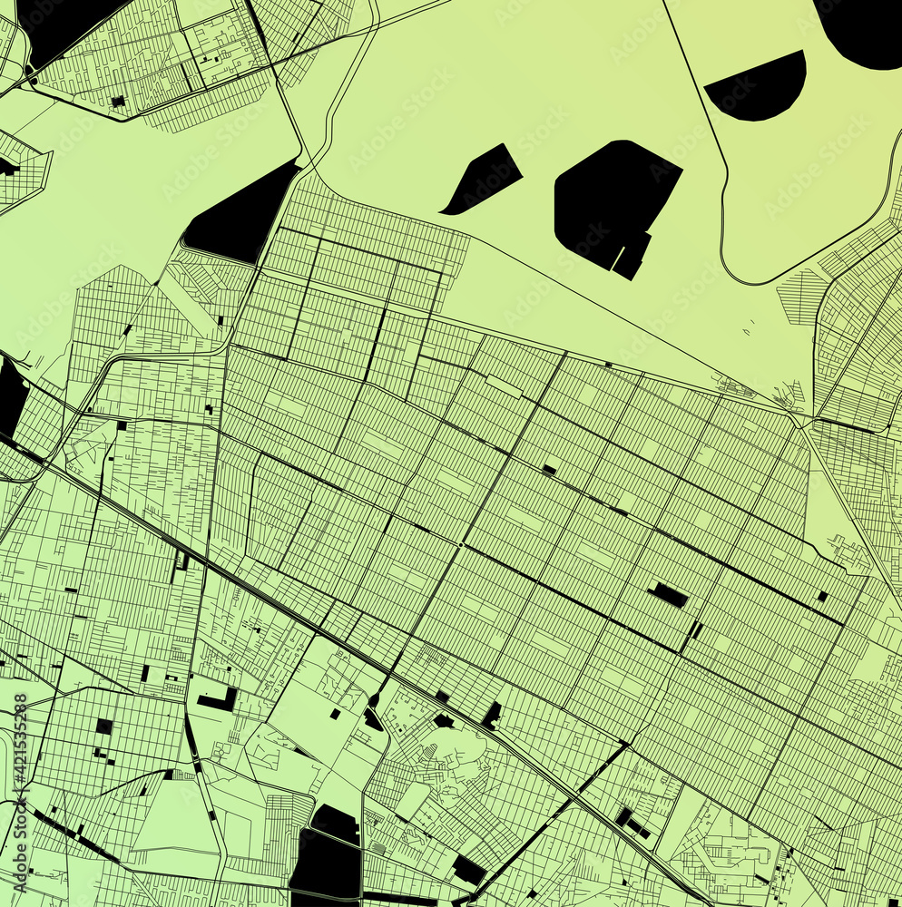 Nezahualcoyotl, Mexico (MEX) - Urban vector city map with parks, rail ...