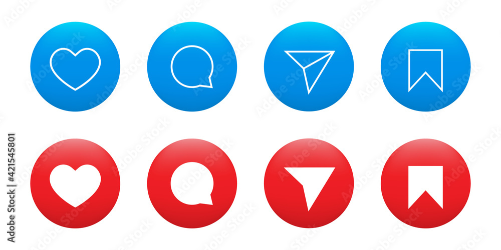 Like, Comment, Share and Save. Modern Social Media Icons Inspired By ...