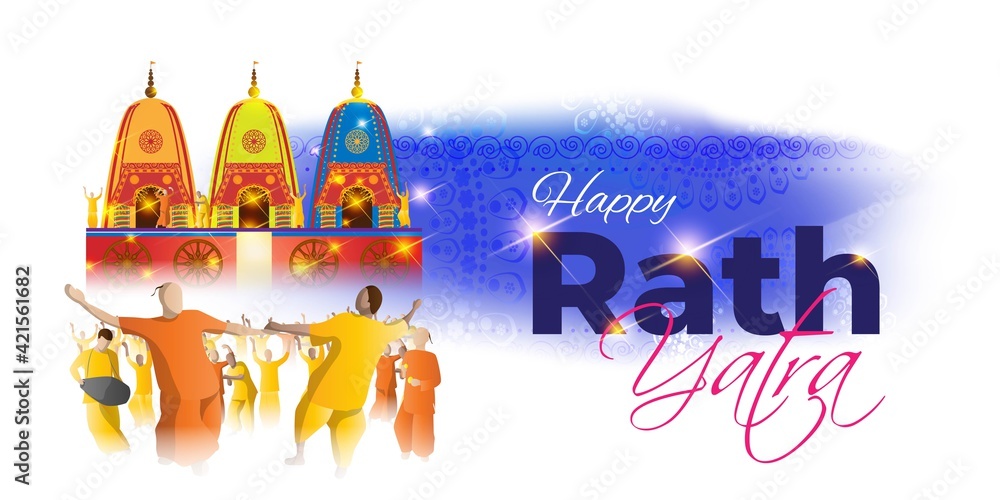 vector illustration for Indian festival Rath Yatra means Chariot ...
