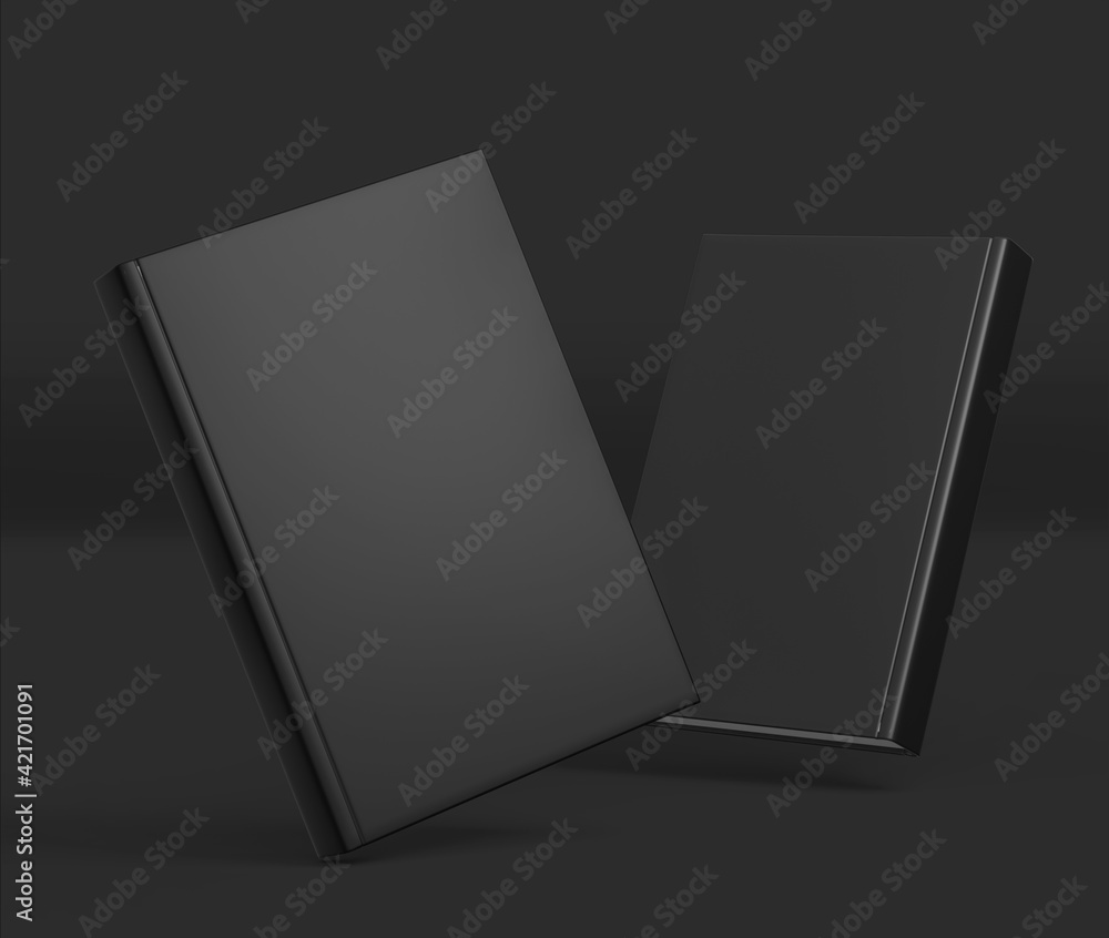 Black Hard Cover Book Mockup, Magazine, Book, Booklet, Brochure, 3D ...