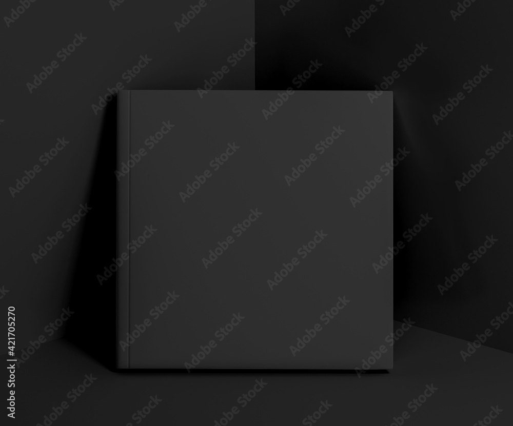 Black Square Hard Cover Book Mockup, Magazine, Book, Booklet, Brochure ...
