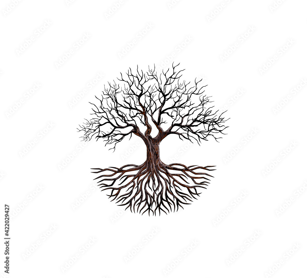 Vector de Stock Abstract hand drawing drought tree vector isolated on ...