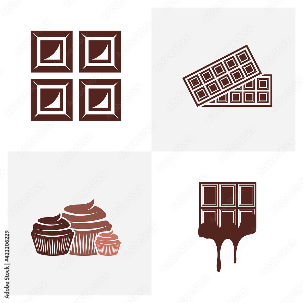 Set of Chocolate logo design vector illustration, Creative Chocolate ...