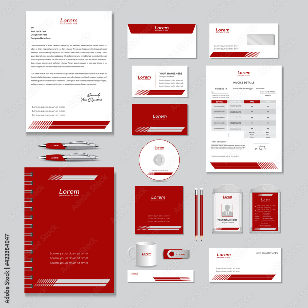 corporate identity template with digital elements. Vector company style ...