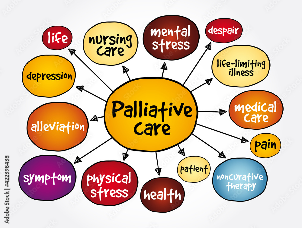 Palliative care mind map, health concept for presentations and reports ...