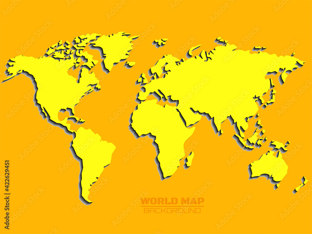 World map with shadow. Map of paper. Vector illustration Stock Vector ...