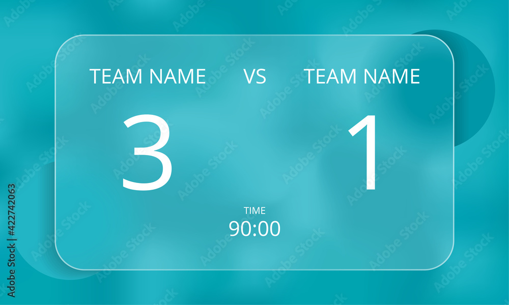Sports soccer scoreboard with score and team name for euro 2020 ...