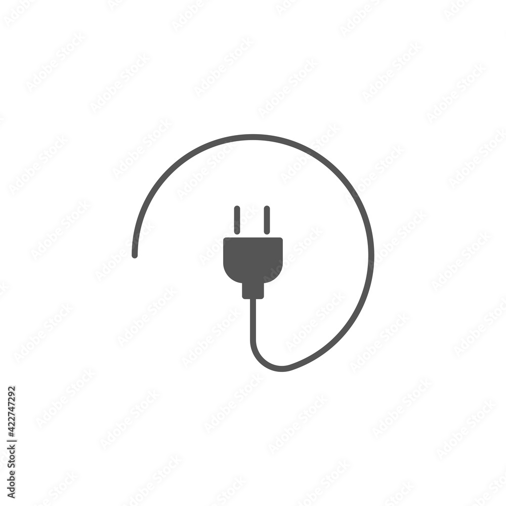 Plug icon isolated on white background. Electric symbol modern, simple ...