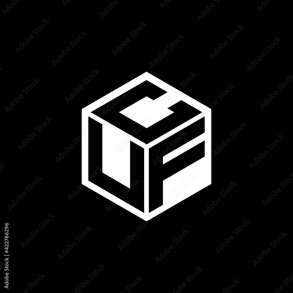 UFC letter logo design with black background in illustrator, cube logo ...