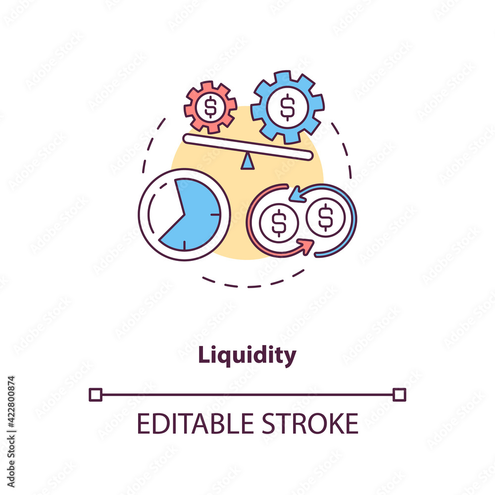 Stock-Vektorgrafik „Liquidity concept icon. International stocks ...