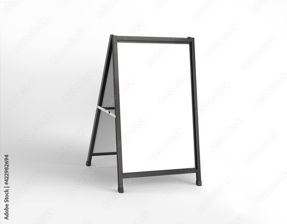Blank A-Frame advertising branding banner stand on isolated background ...