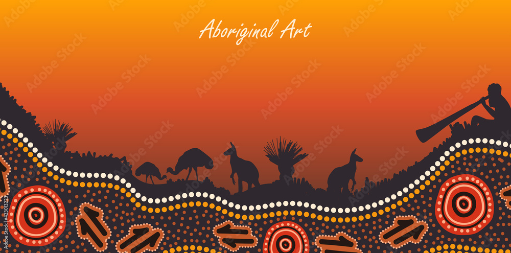 Australia aboriginal poster design Stock Vector | Adobe Stock