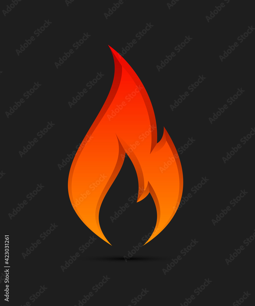 Flammable symbol. Icon with picture flame of fire. Highly flammable ...