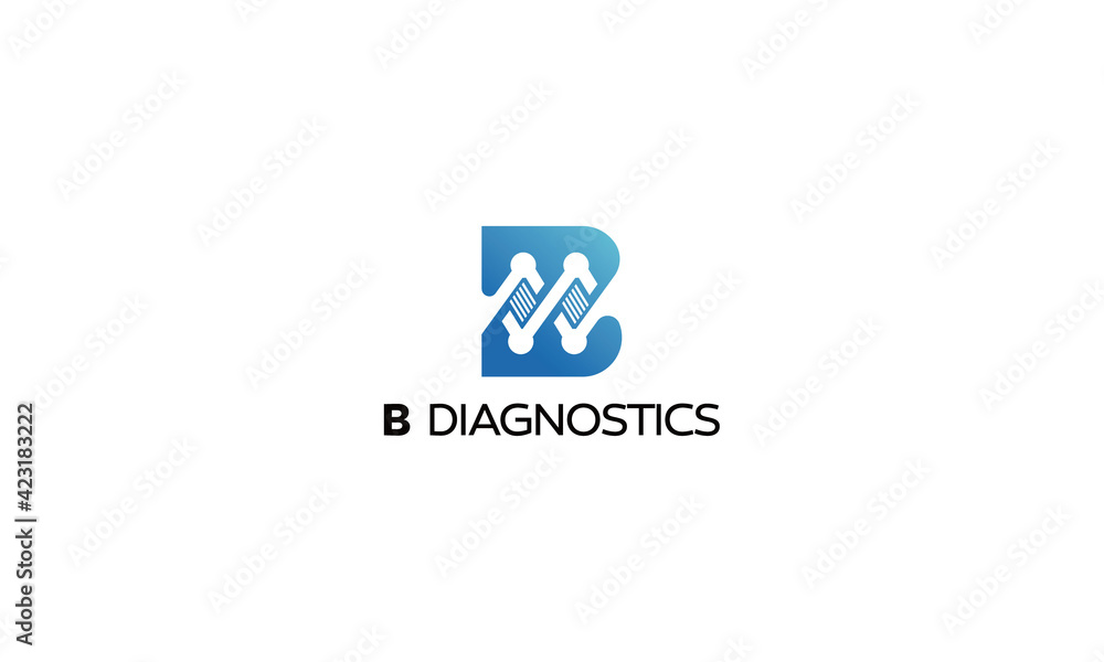 DNA helix strand letter B vector logo element illustration Stock Vector ...
