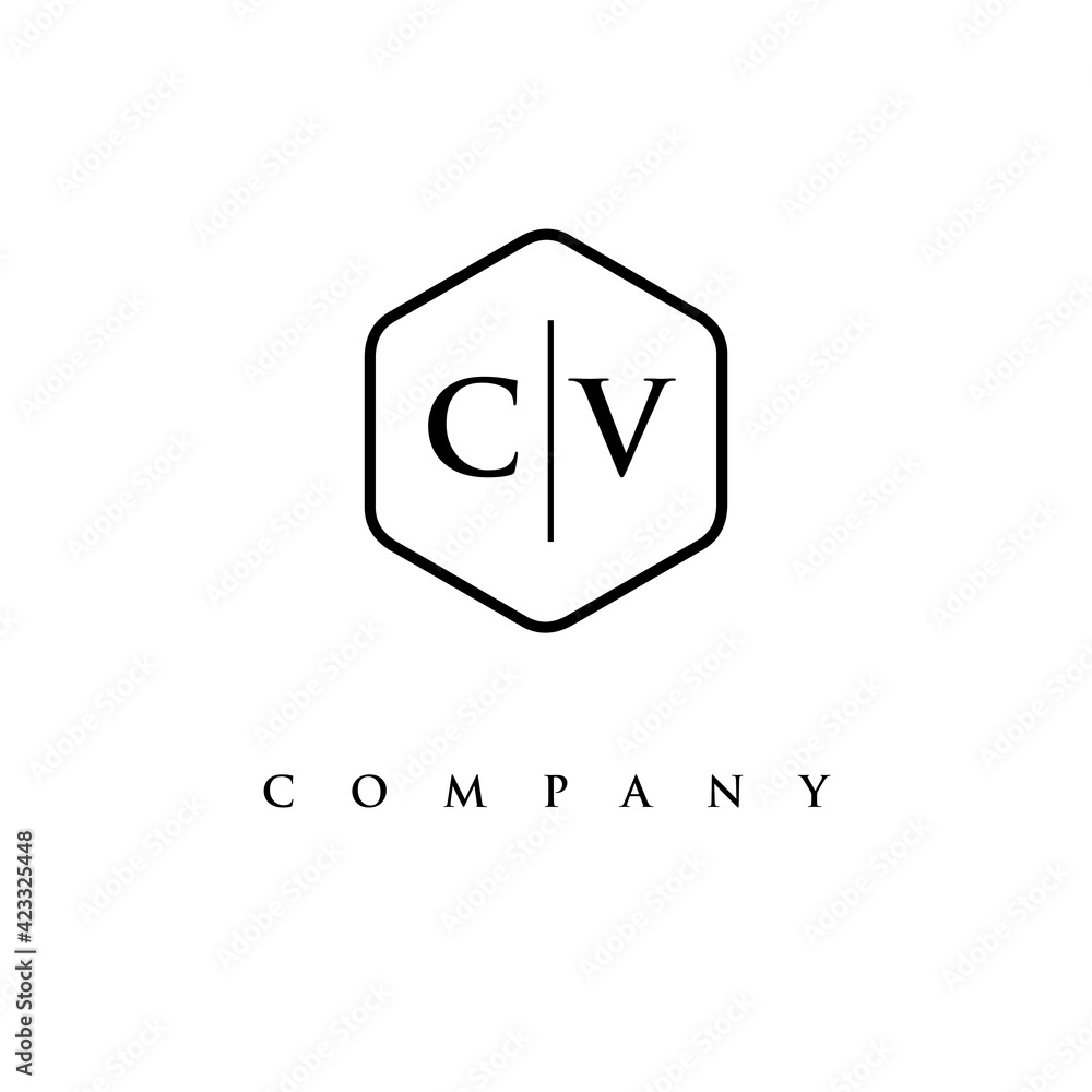 initial CV logo design vector Stock Vector | Adobe Stock
