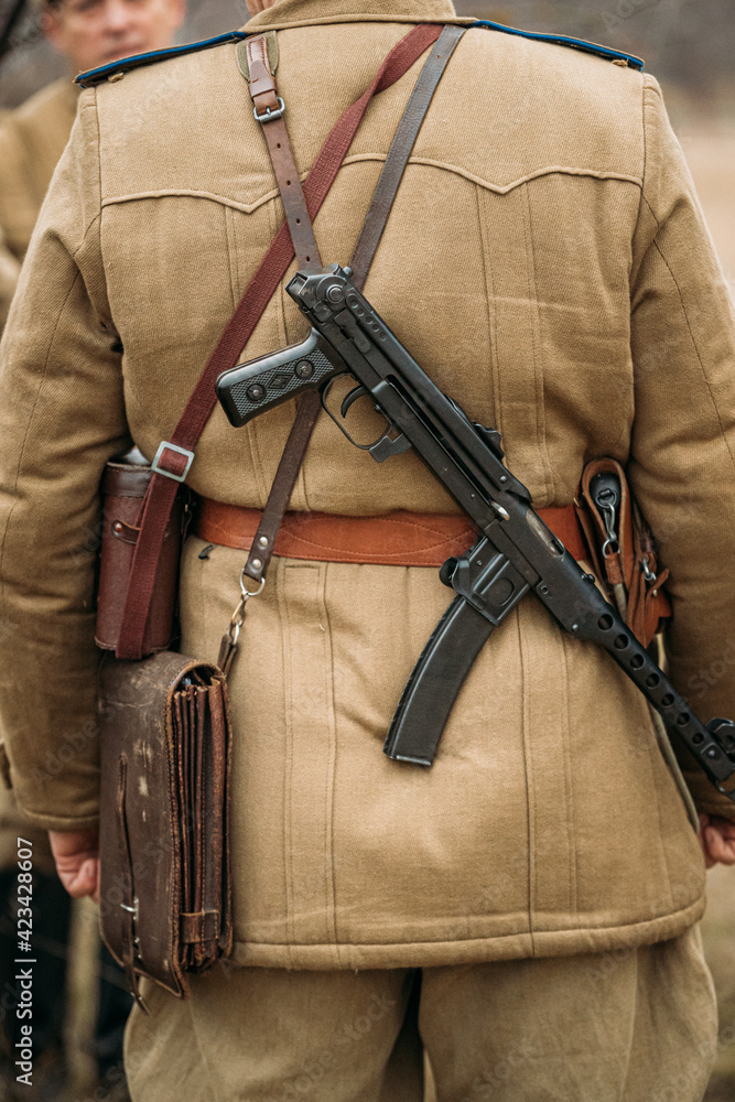 Re-enactor Dressed As Russian Soviet Infantry Soldier Of World War II ...