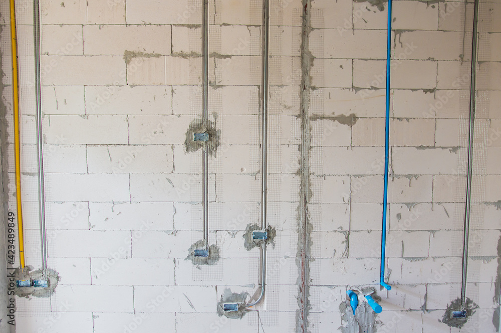 Stock-Foto „Power steel boxes and electrical metal conduit for cable or ...